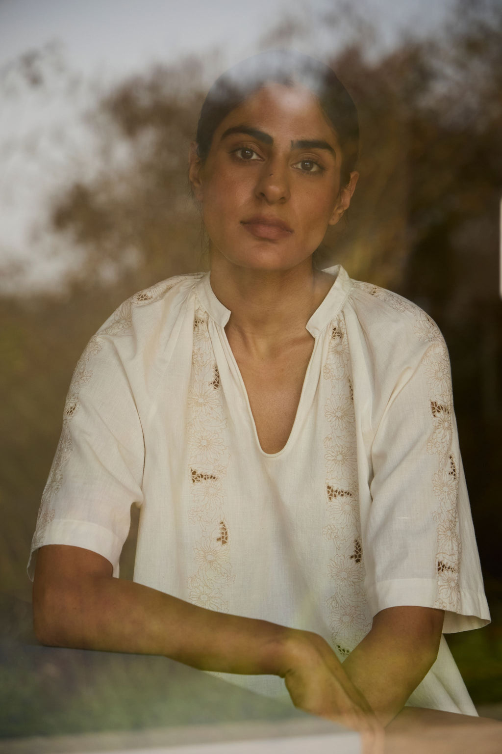 Bheer Handwoven Embroidered Top – The Summer House